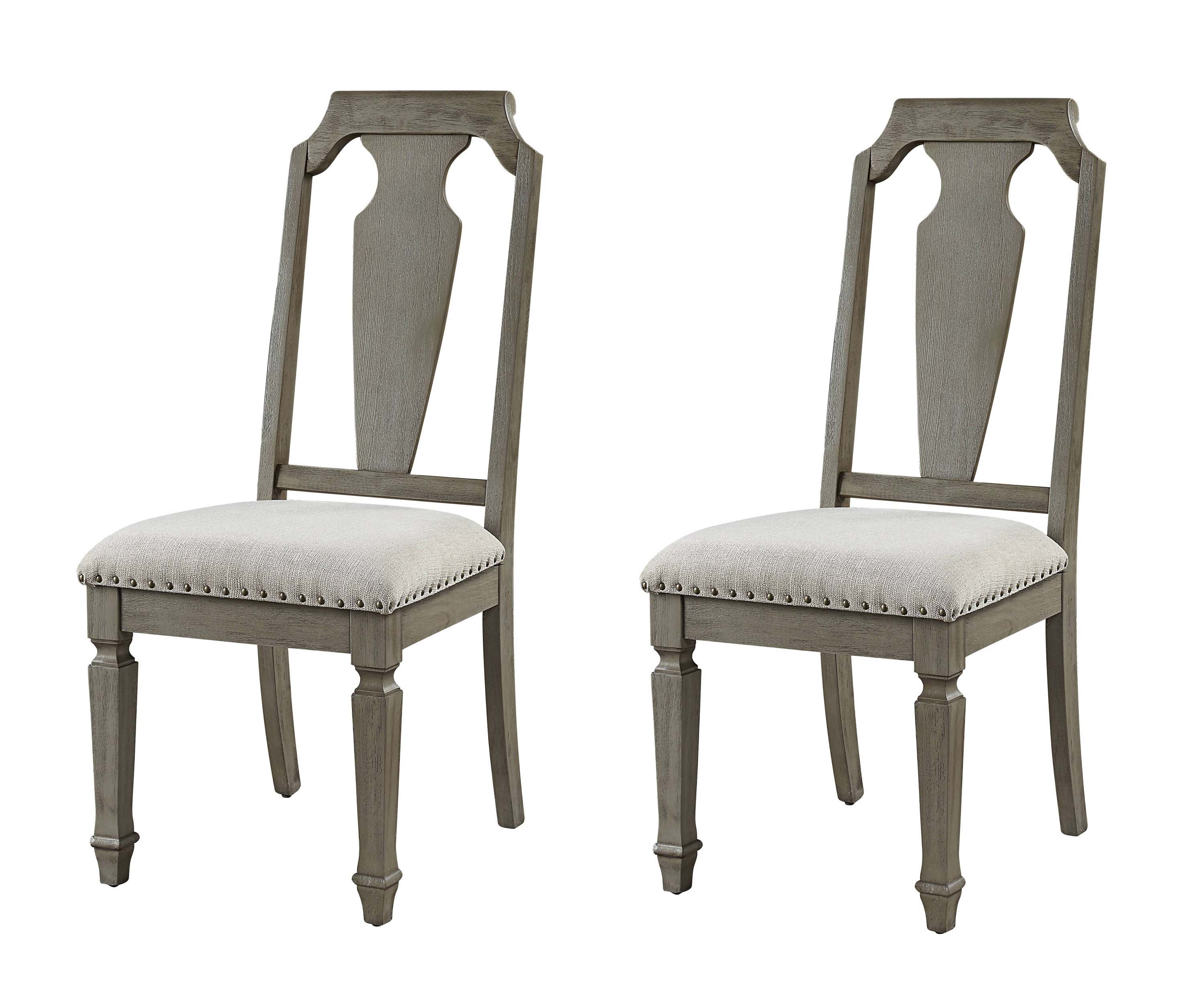 August Grove® Branston Beige and Weathered Oak Open Back Side Chairs ...