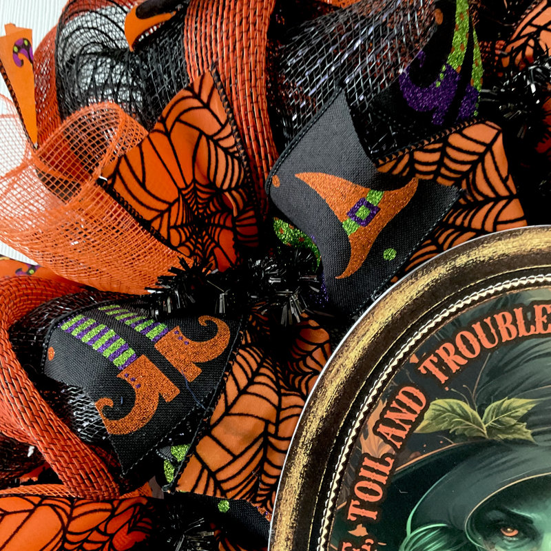 The Holiday Aisle® Halloween Witch Wreath Double Double Toil And ...