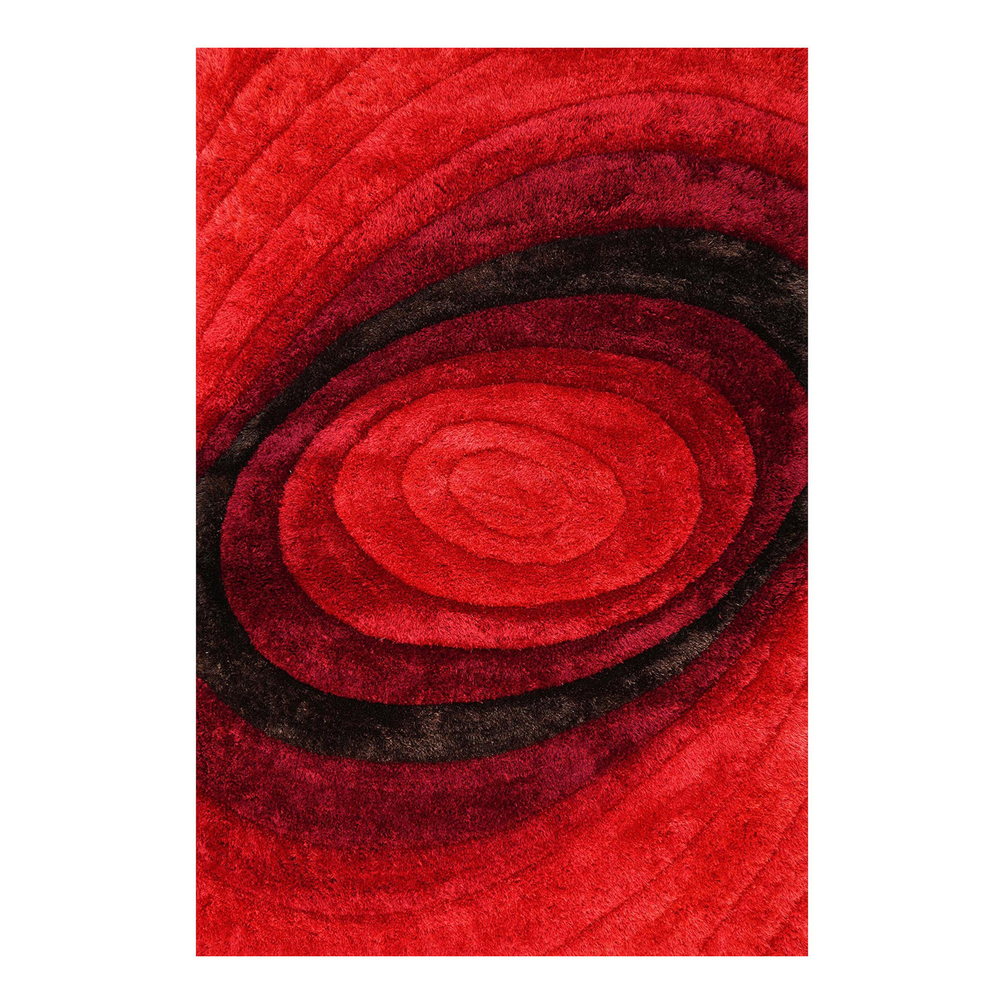 Ivy Bronx Nina 3D Red Shag Rug | Wayfair