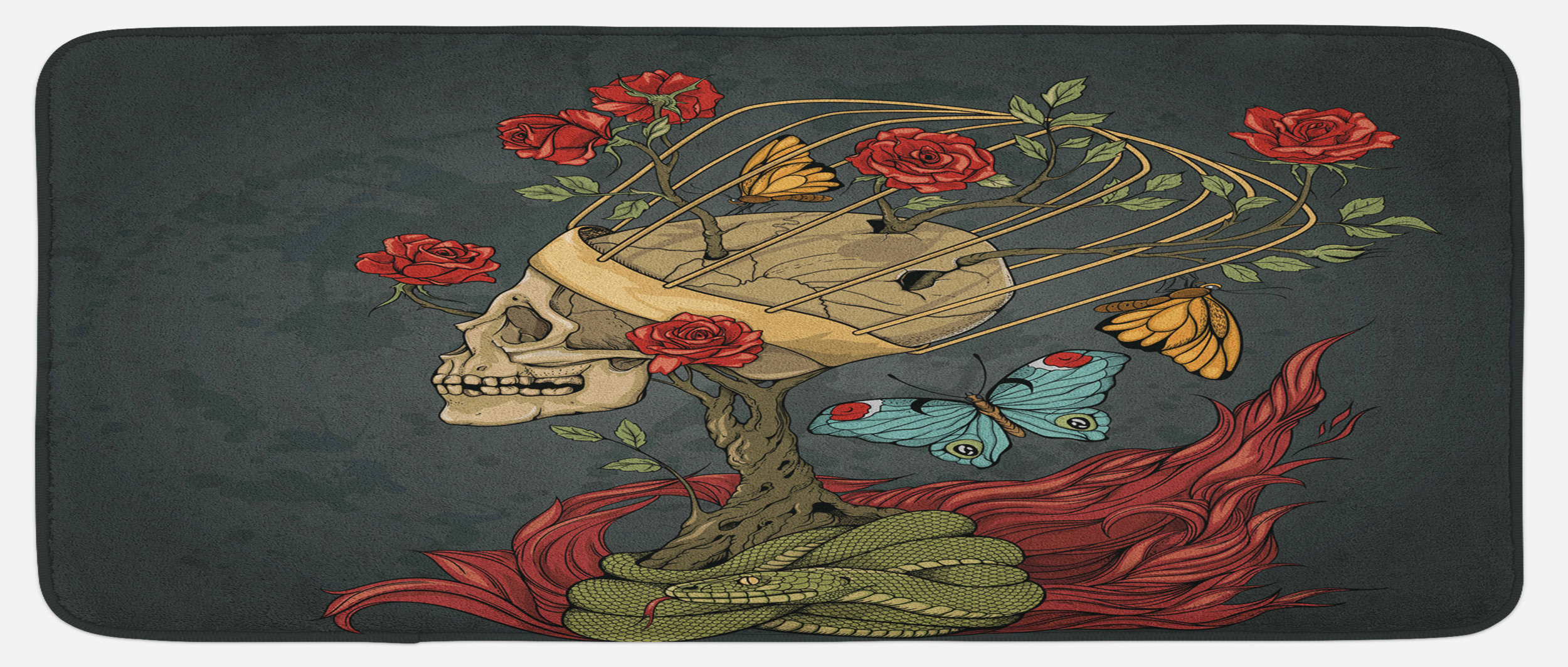 East Urban Home Skull Kitchen Mat | Wayfair