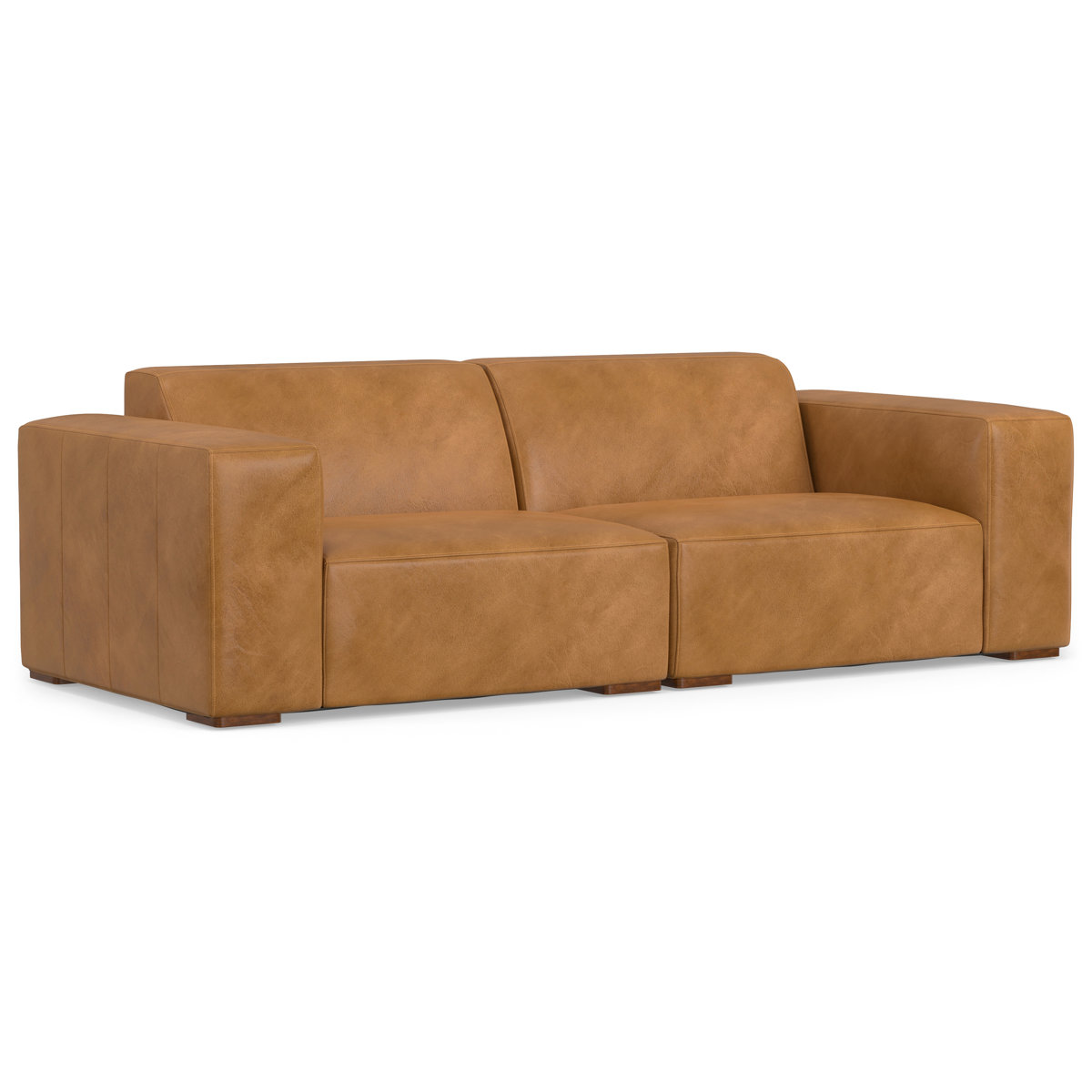 AllModern Rex Large 2-Seater Sofa in Genuine Leather Living Room Couch ...