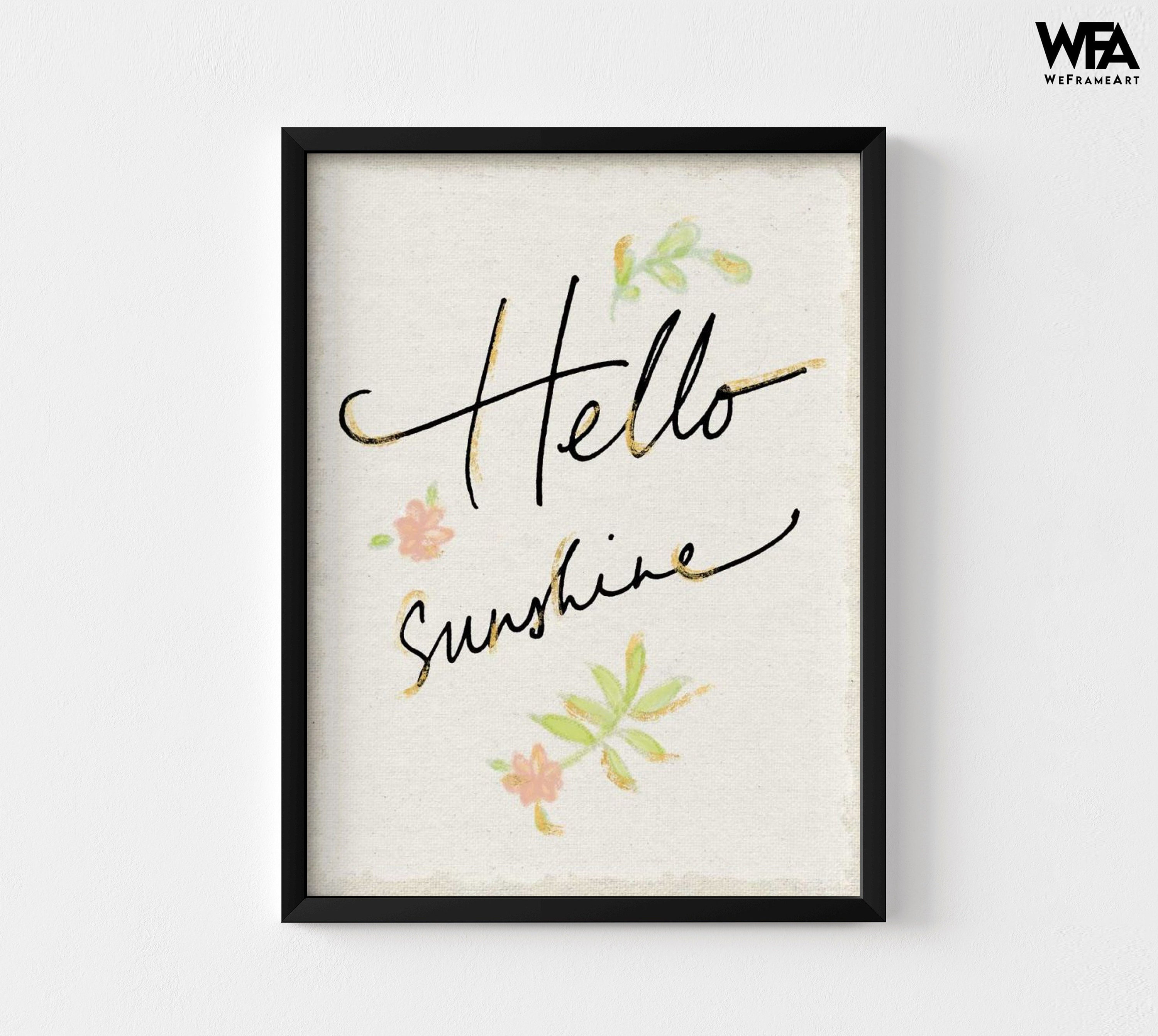 WeFrameArt Good Morning Sign Decor, Modern Hello Floral Poster, Kids ...