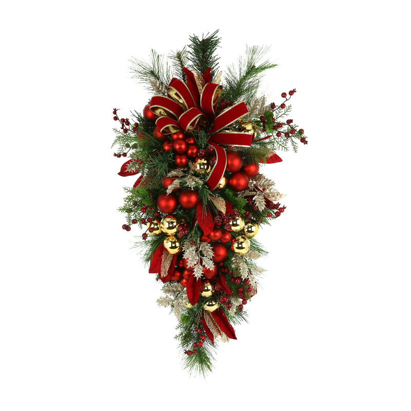 Creative Displays, Inc. Holiday Swag With Berries, Feathers, Ornaments ...