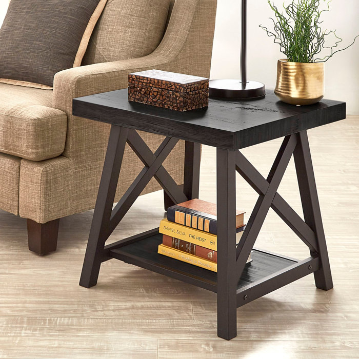 Laurel Foundry Modern Farmhouse Isakson Trestle End Table with Storage ...