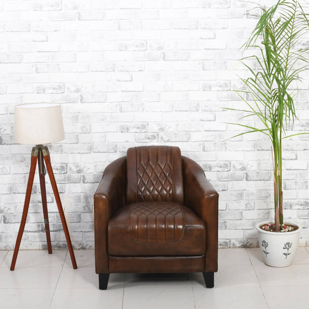 Astoria Grand Navarette Leather Pouf & Reviews | Wayfair