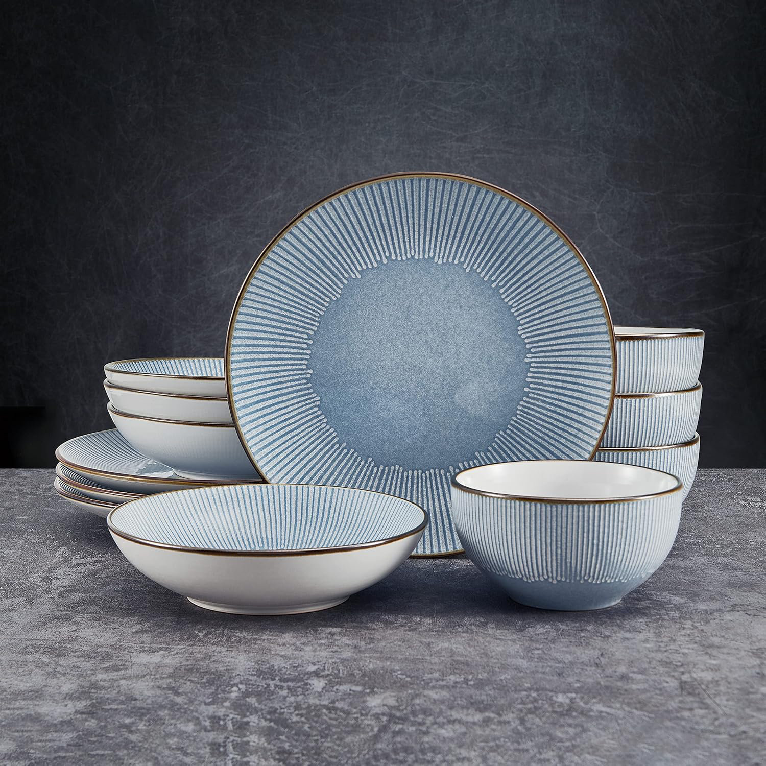 Brayden Studio® 12 Piece Dinnerware Set, Set for 4, Blue | Wayfair