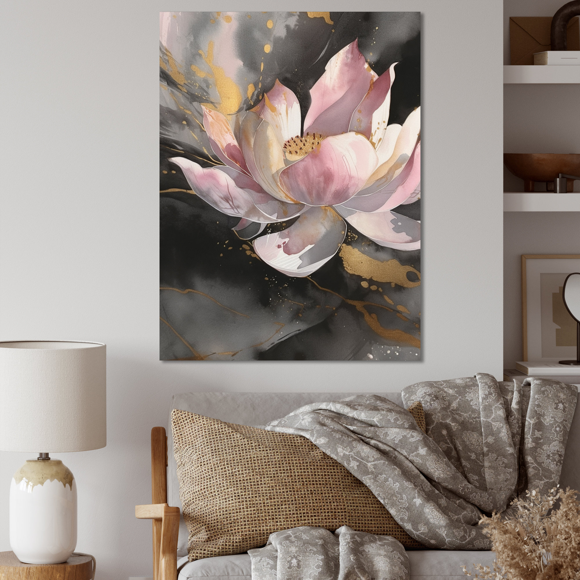 Mercer41 Pink Lotus Floral Serenity I - Floral Lotus Canvas Prints ...
