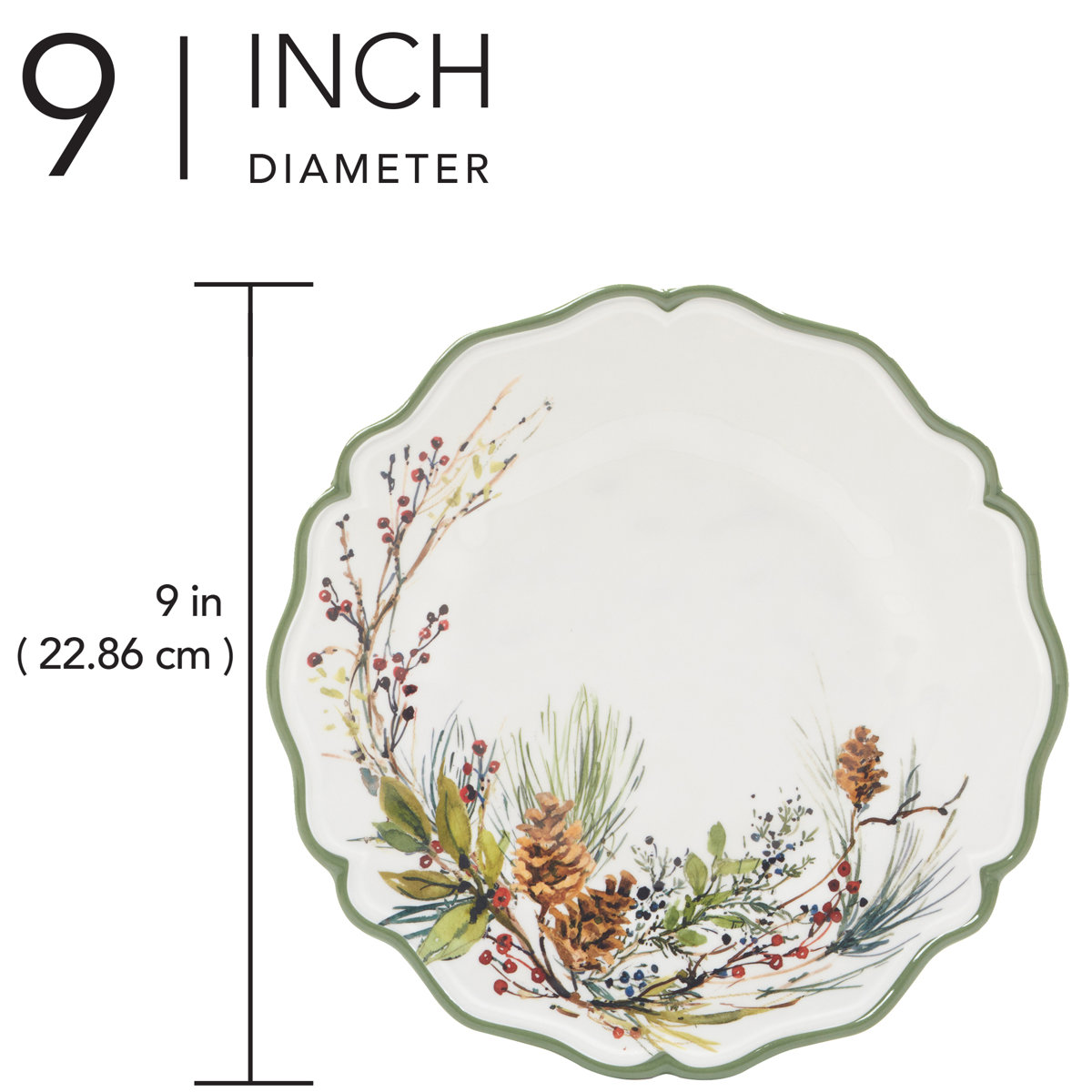 Certified International Winters Forest Set of 4 Dinner Plate 11 ...