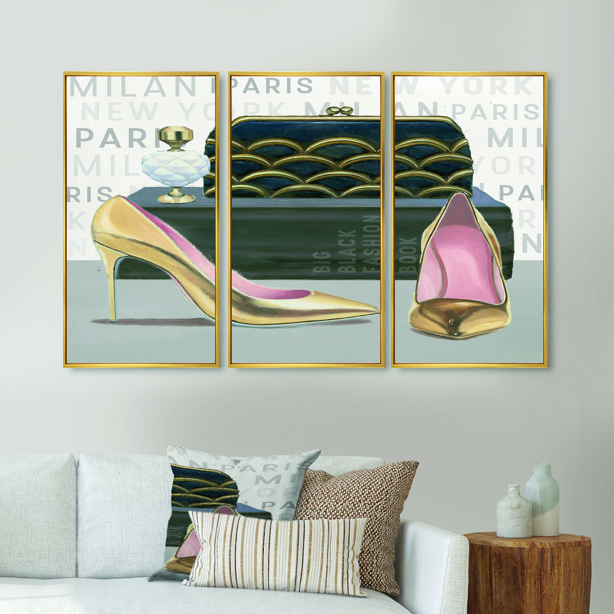 Design Art Glam Fashion High Heels IV - Traditional Framed Canvas Wall ...