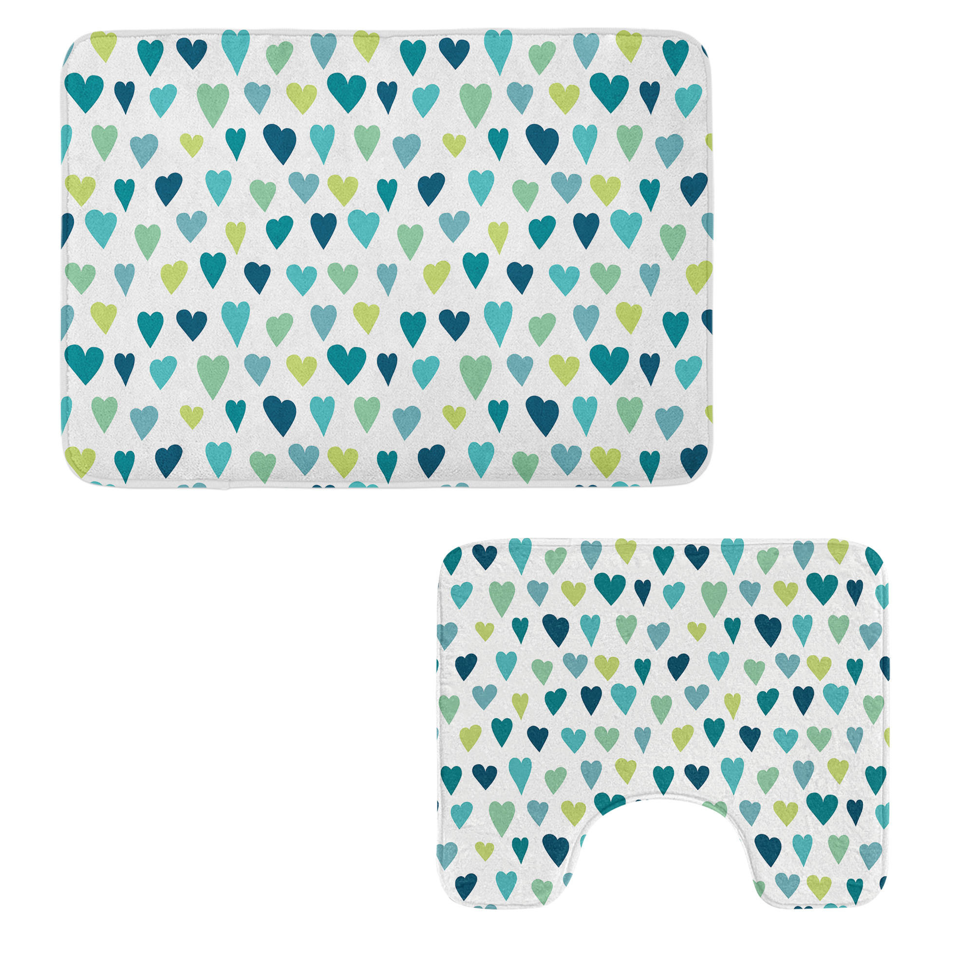 East Urban Home Heart Bathroom Rug Set 2 Pieces Rectangle & Contour ...