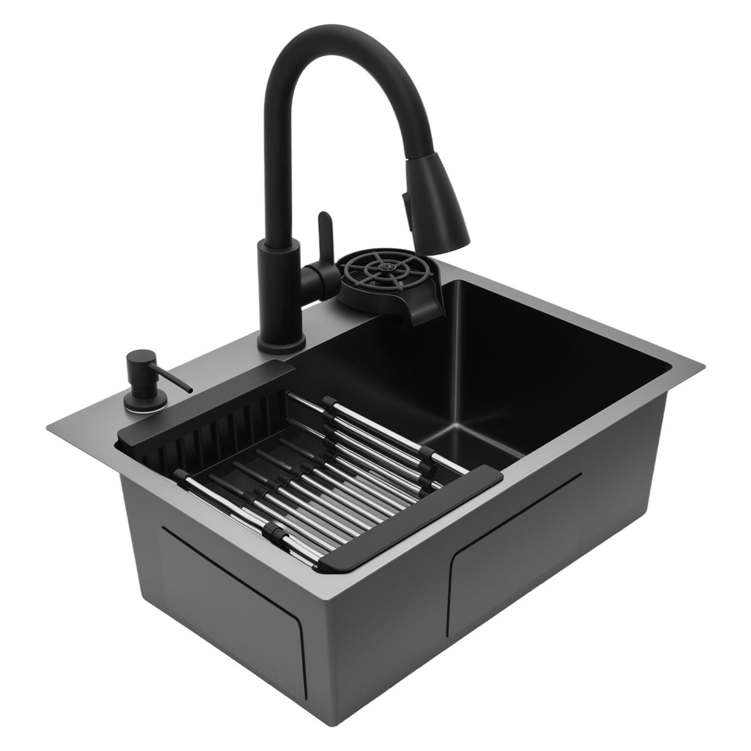 YINXIER 201 Stainless Steel Multifunctional Single Bowl Kitchen Sink ...