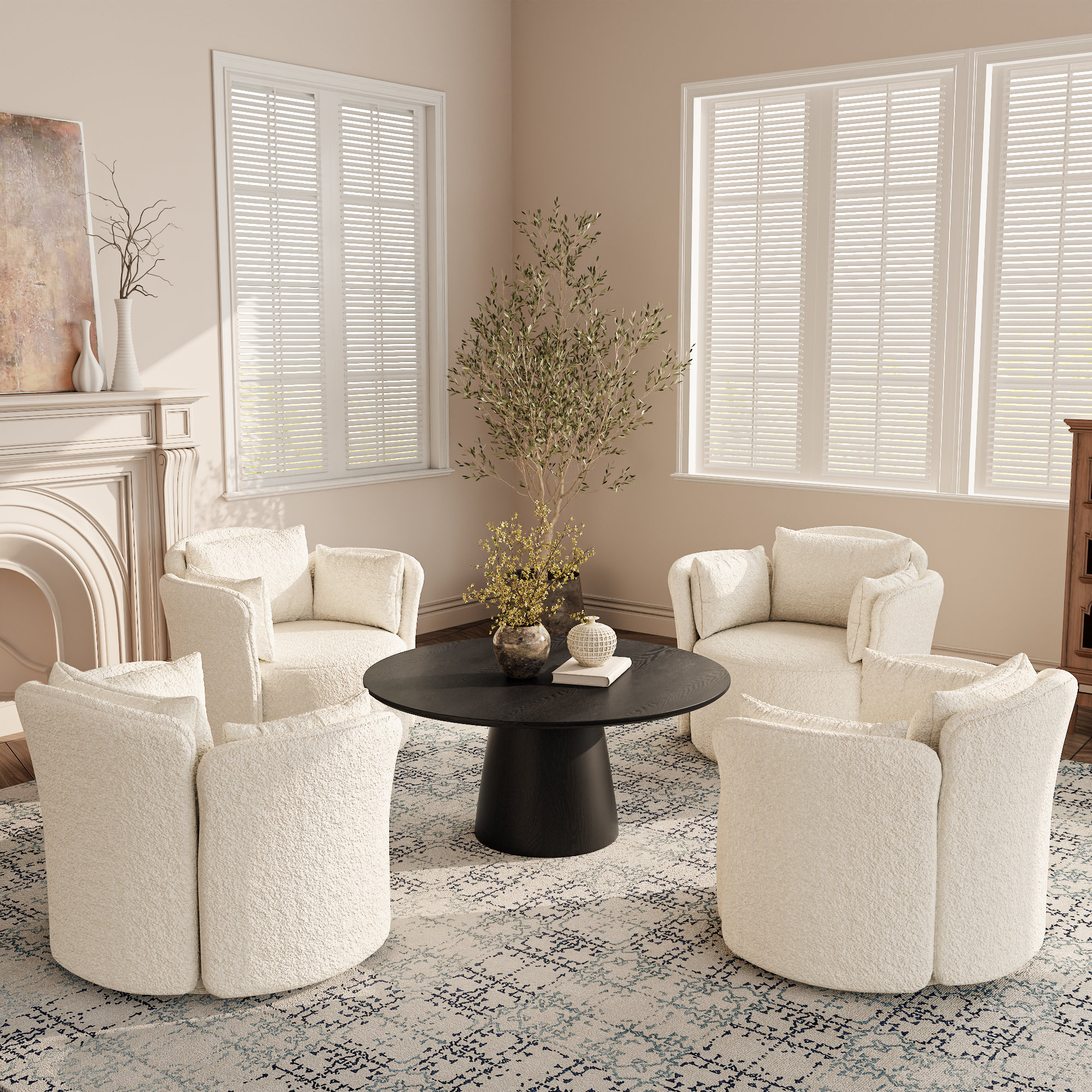 Latitude Run® Solid Wood Round/Oval Coffee Table Center Cocktail Table ...