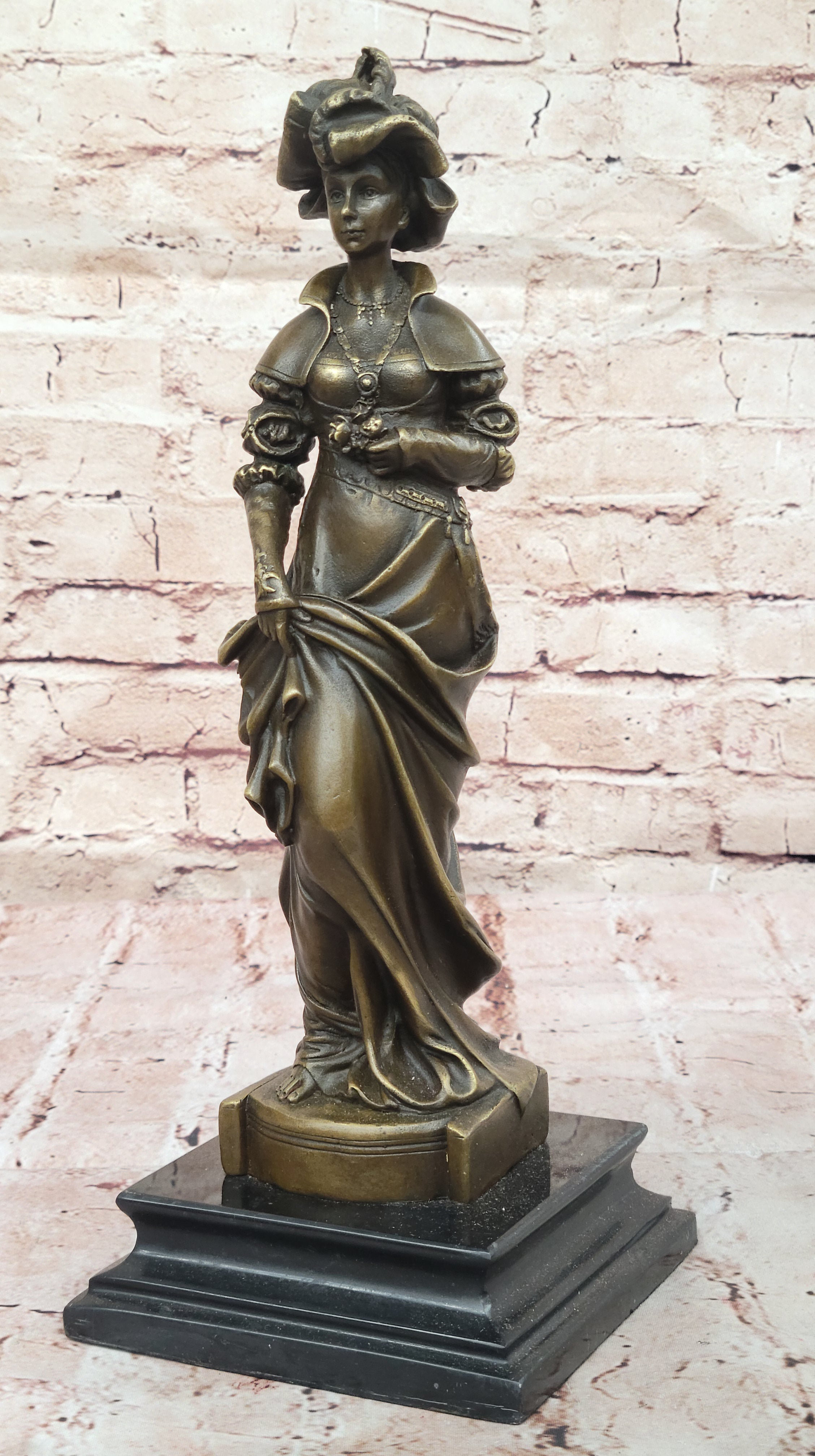 Bloomsbury Market Bronze Victorian Lady Sculpture - Elegant Classical ...