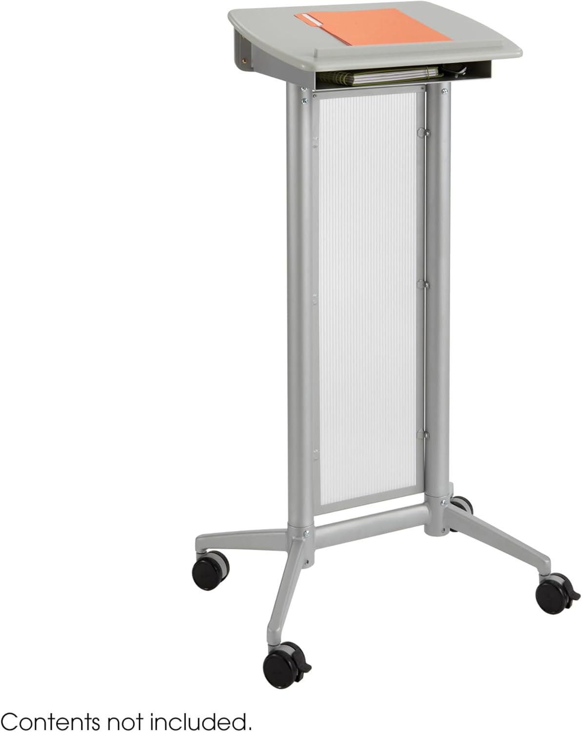 Co-t Mobile Lectern With Storage Compartment And Translucent Panel ...