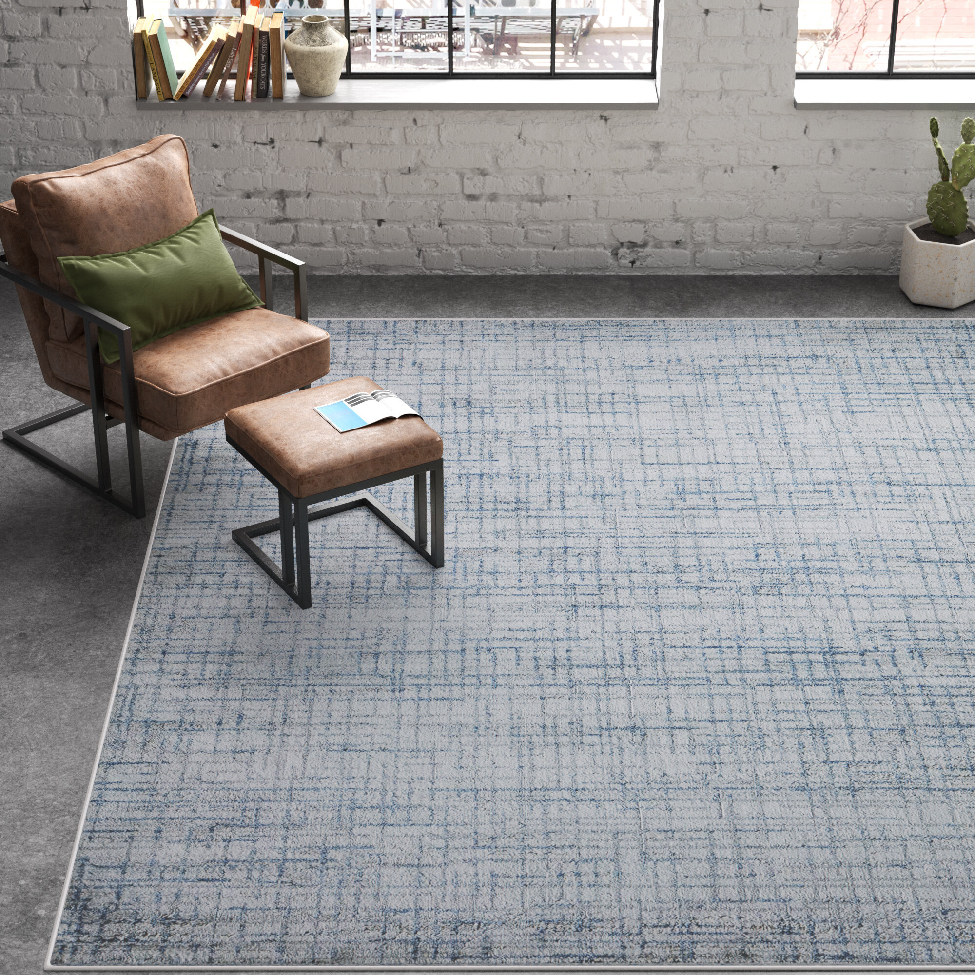 Steelside™ Samina Vintage Blue Lace Area Rug & Reviews | Wayfair