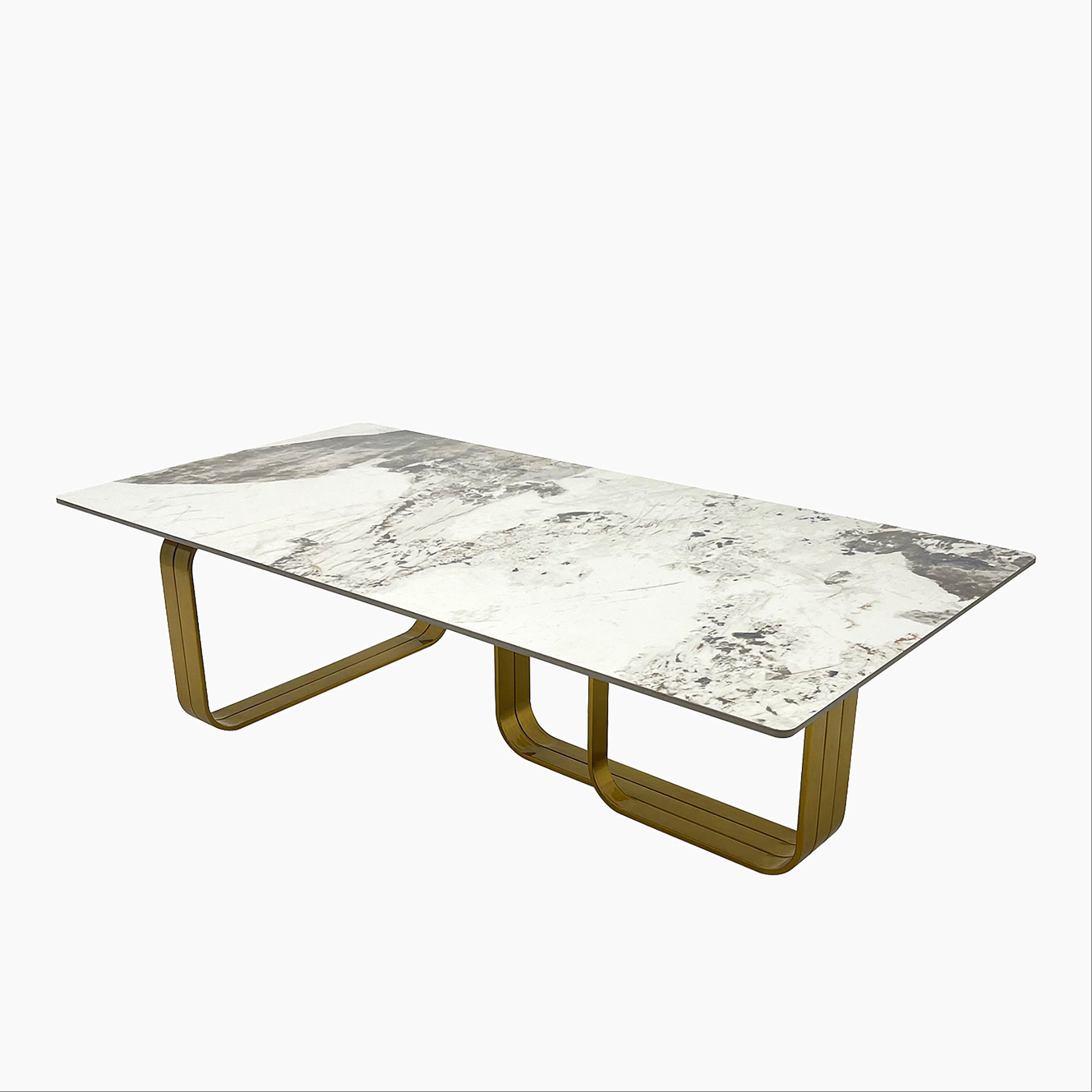 Everly Quinn Modern Rectangular Coffee Table with Sintered Stone Top ...