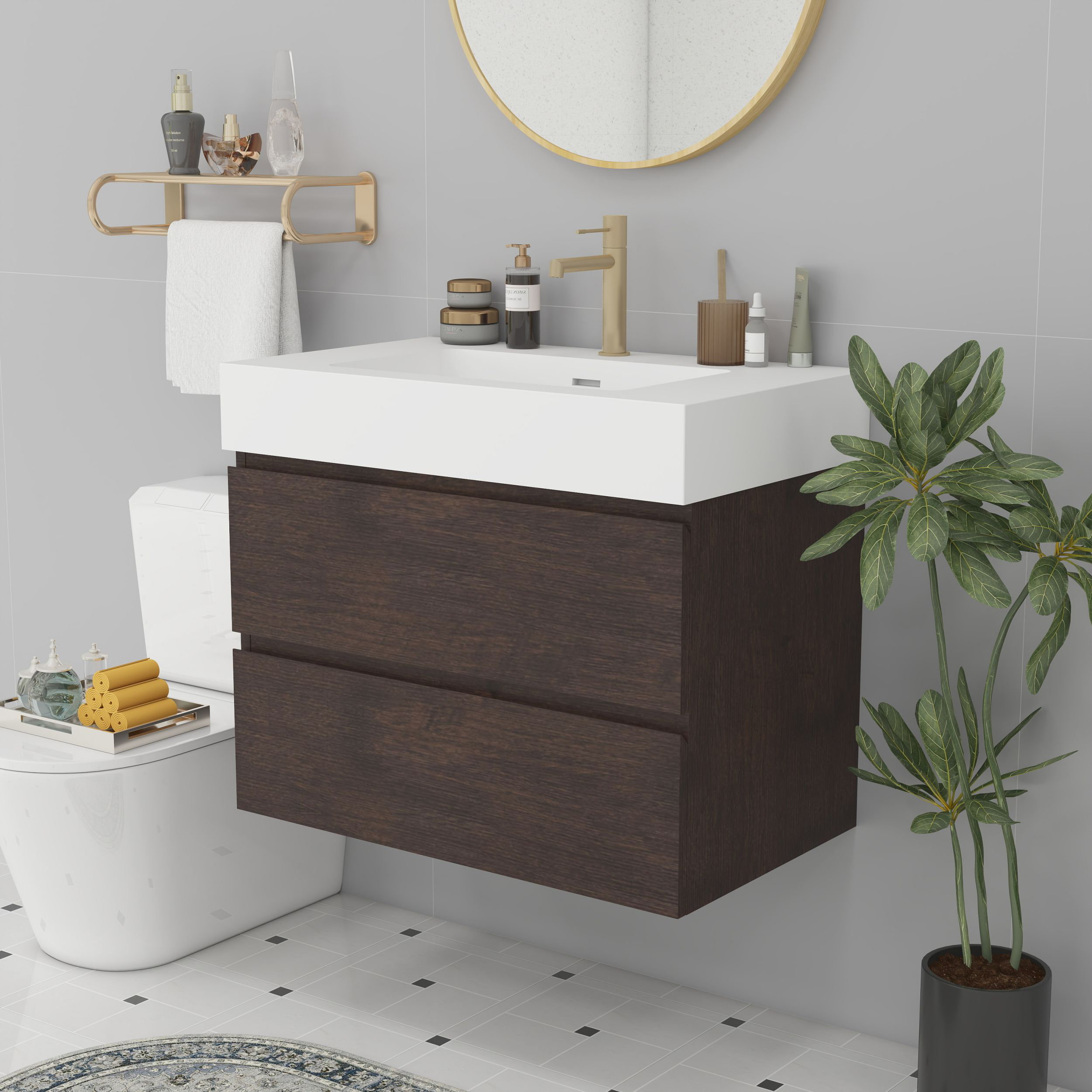 Latitude Run® Large Storage Floating Bathroom Vanity - Wayfair Canada
