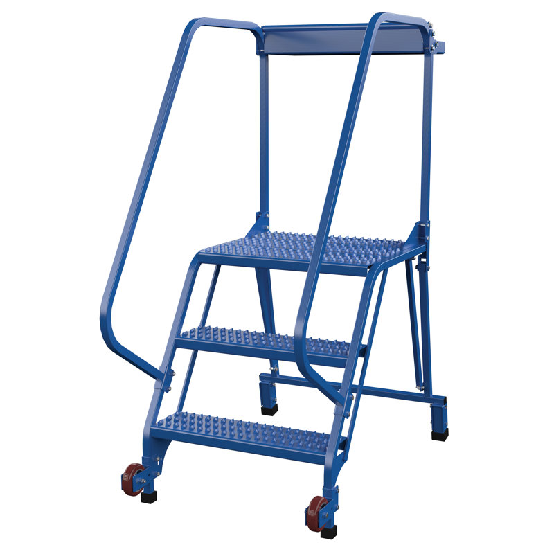 WFX Utility™ Chickerell 3 - Step Steel Rolling Ladder | Wayfair