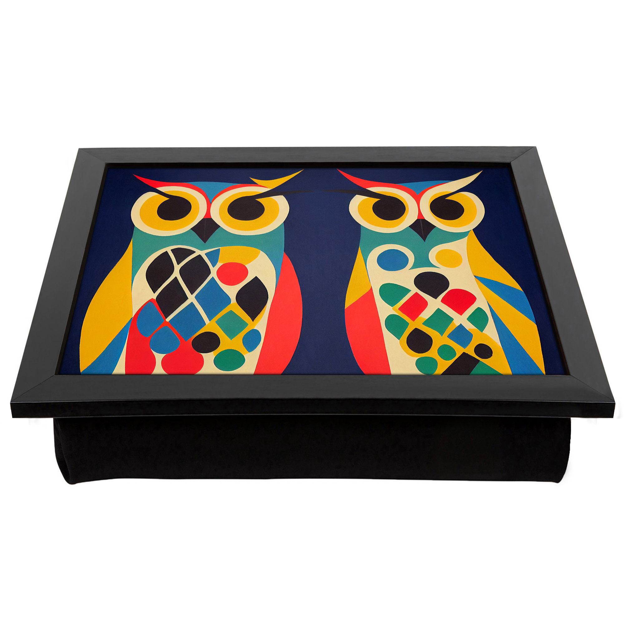George Oliver Two Abstract Owls Vol.2 Lap Tray with Cushion | Wayfair.co.uk