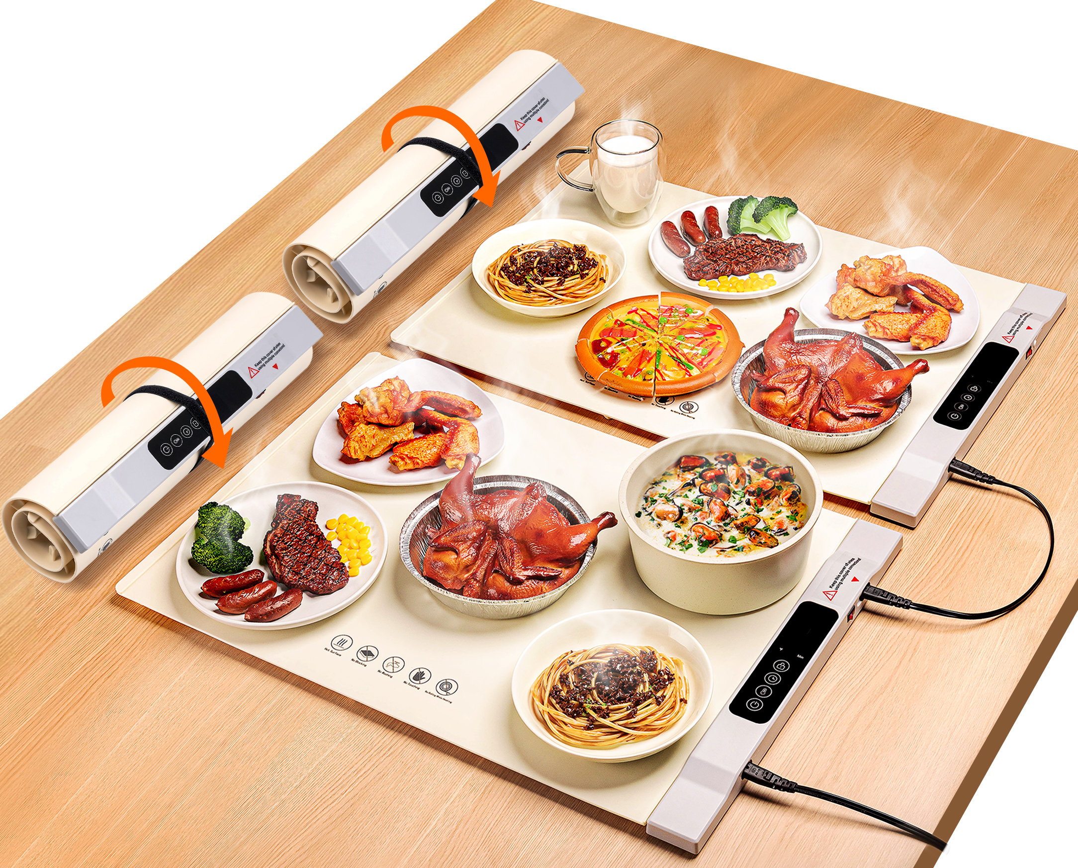 Latitude Run® Warming Mat for Food, 2 Pack Food Warming Mat, Electric ...