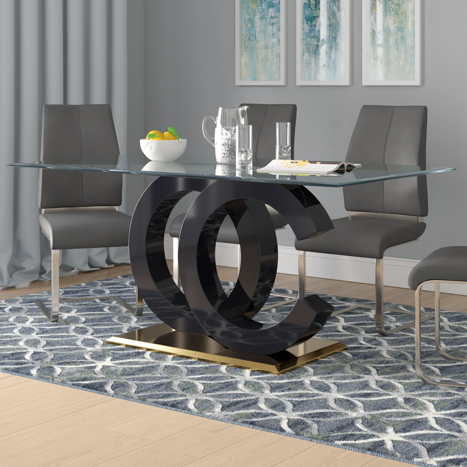 Wade Logan® Table de salle à manger à tréteaux Asdrubal - Wayfair Canada