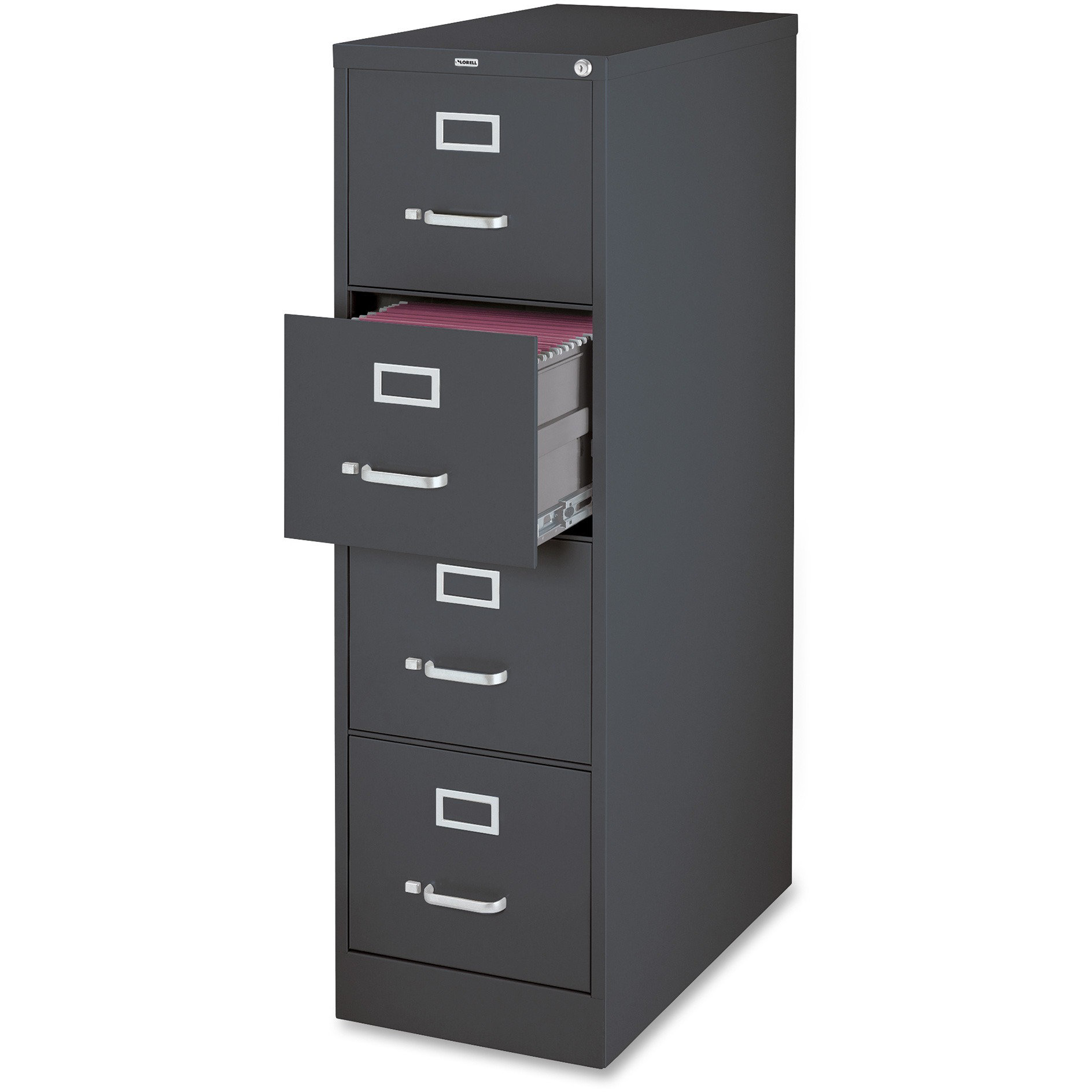 Lorell 26-1/2" Vertical File Cabinet-Charcoal (Or Charcoal Grey ...