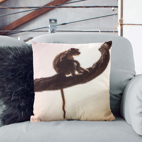 East Urban Home Long-Tailed Macaque Monkey Cushion with Filling ...
