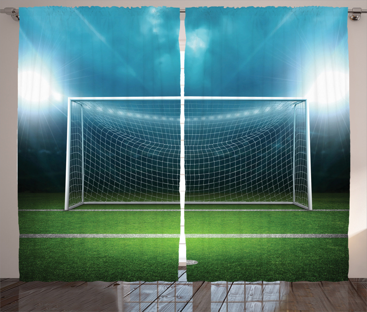 Ambesonne Soccer Semi-Sheer Rod Pocket Curtain Panels | Wayfair