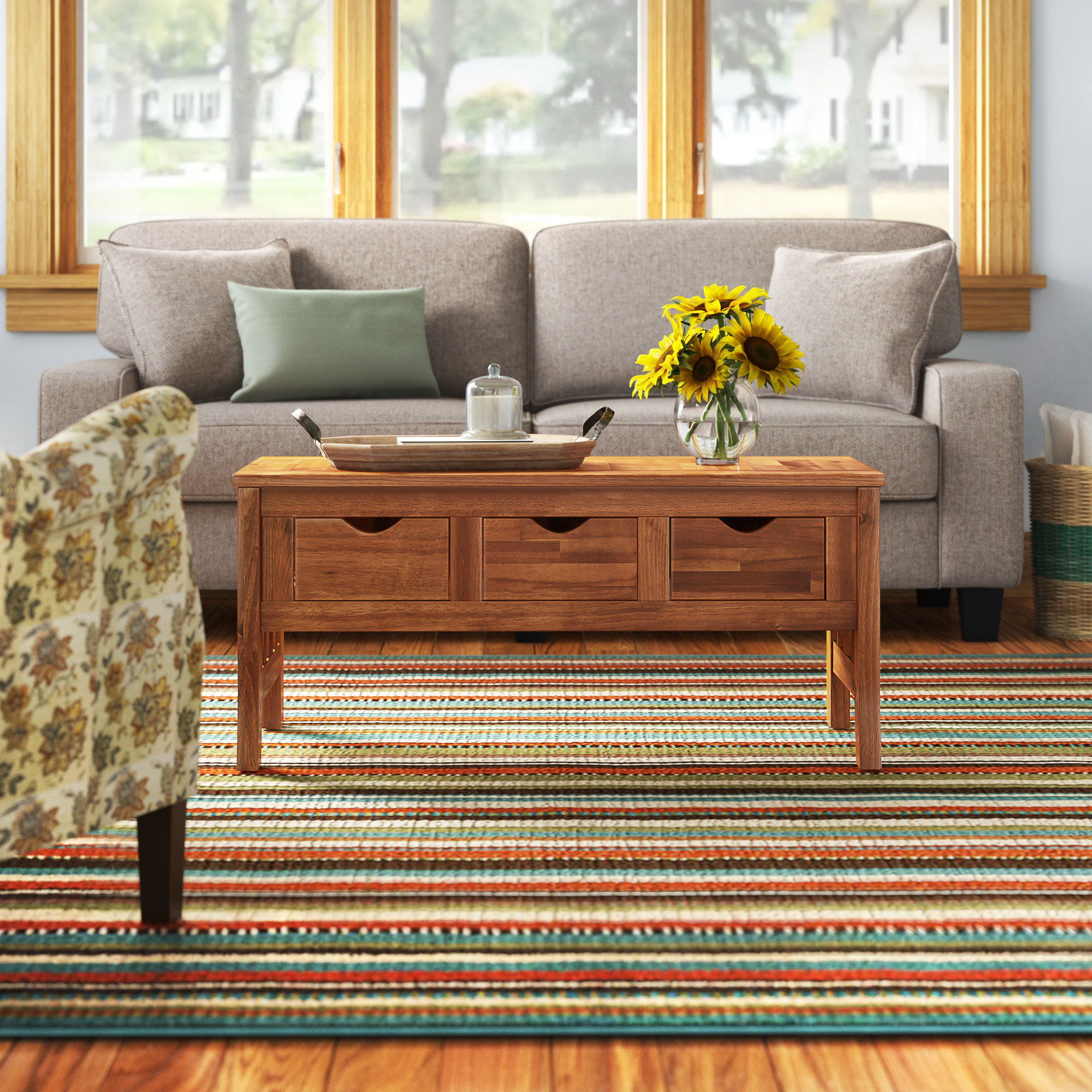 Andover Mills™ Ponce Solid Wood Coffee Table with Storage & Reviews ...