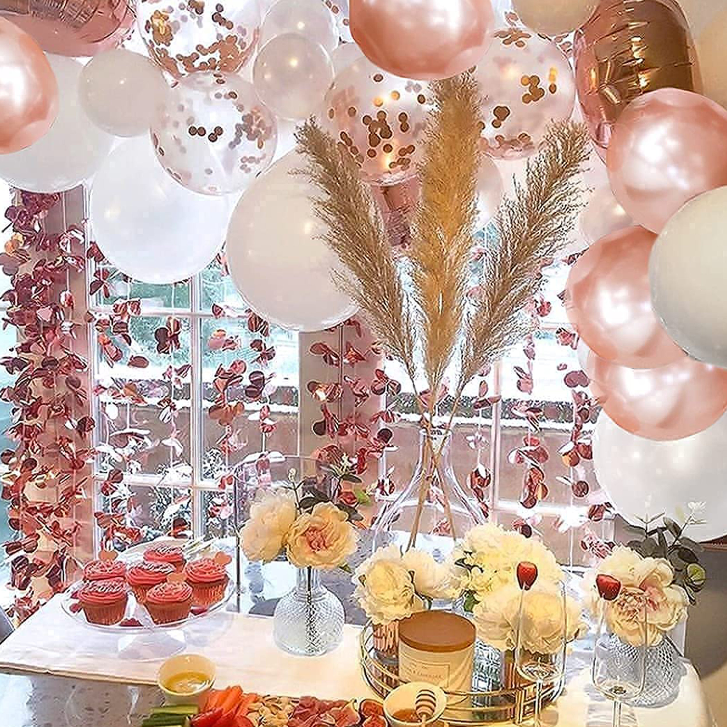 The Holiday Aisle® Rose Gold Balloon Arch kit,Balloon Garland Confetti ...