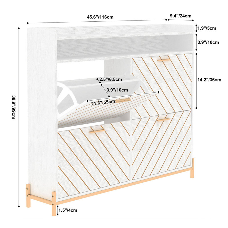 Mercer41 Shoe Cabinet, Shoe Rack Cabinet, Organizer Cabinet | Wayfair