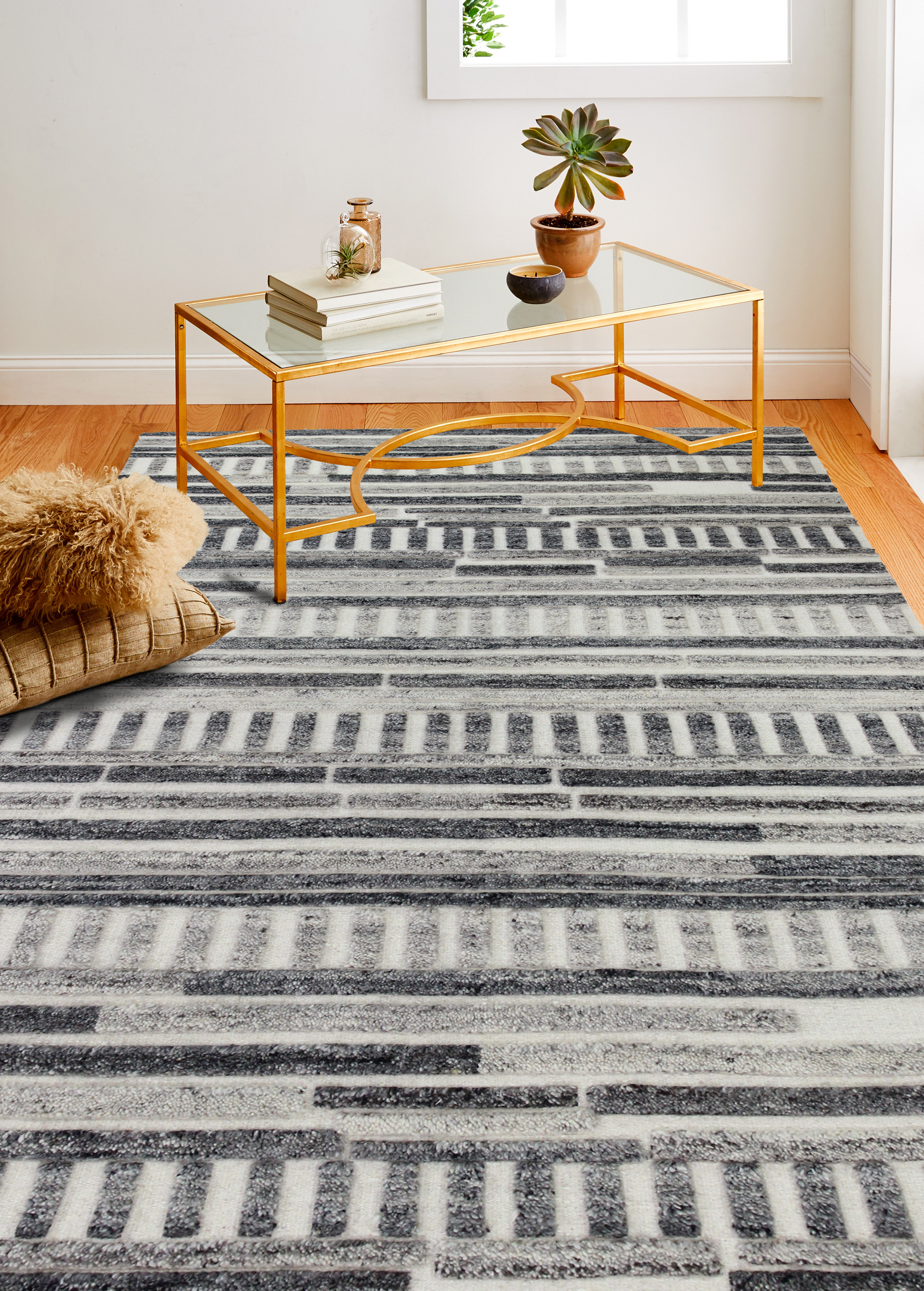 Brayden Studio® Dorn Hand-Knotted Wool Gray Rug | Wayfair