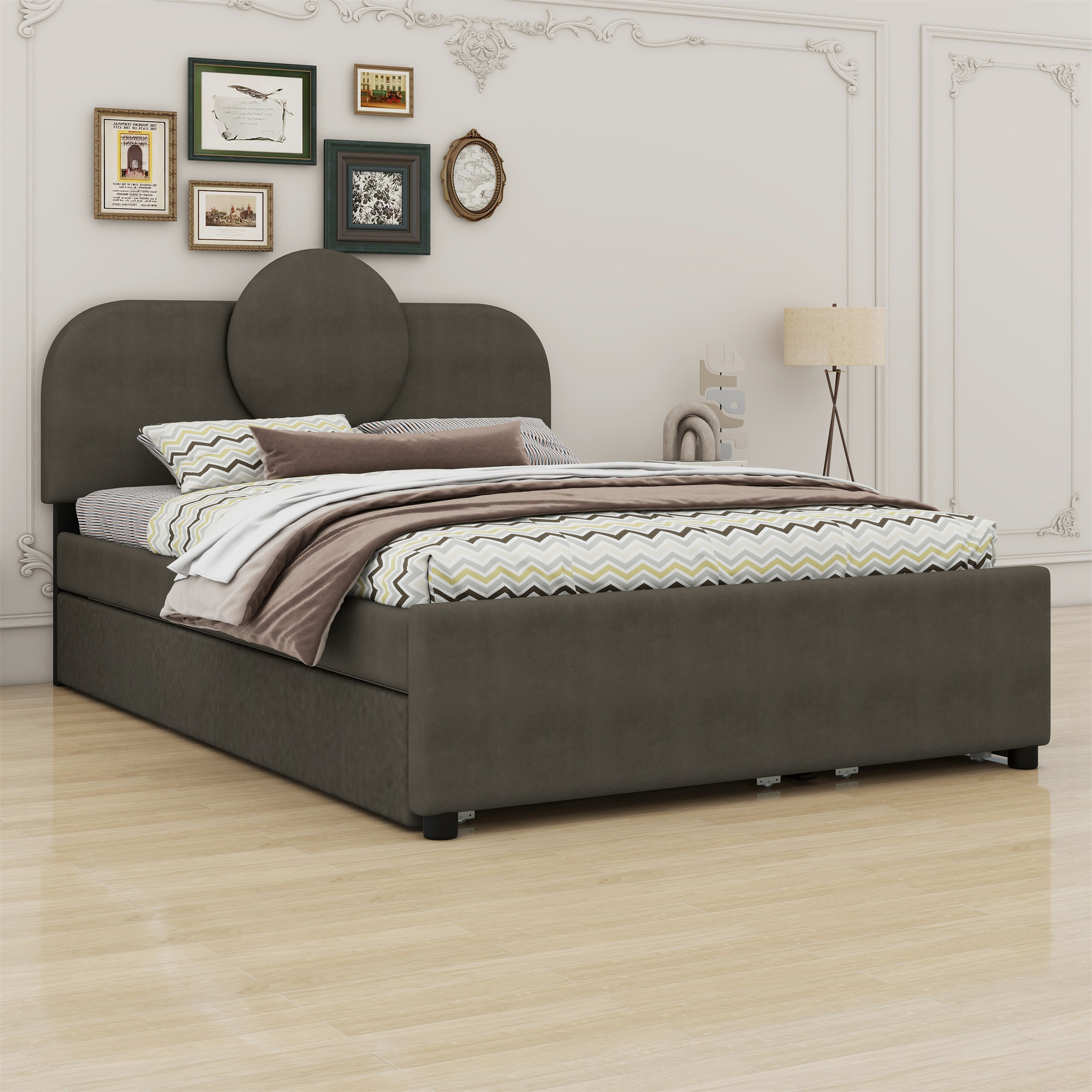 Latitude Run® Platform Bed With Multi-Functional Headboard, Trundle And ...