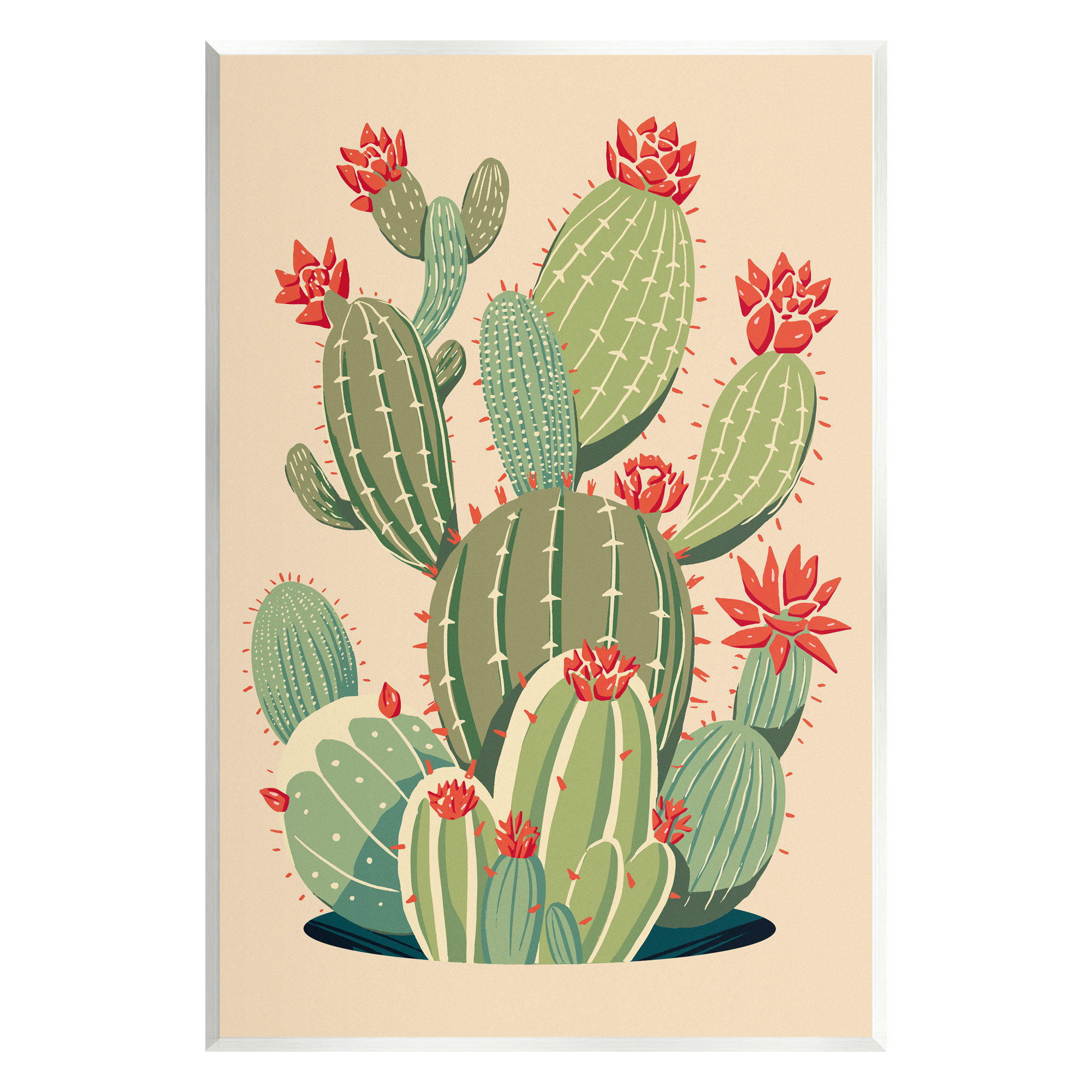 Stupell Industries Prickly Pear Cactus Botanicals Wall Plaque Art By ...