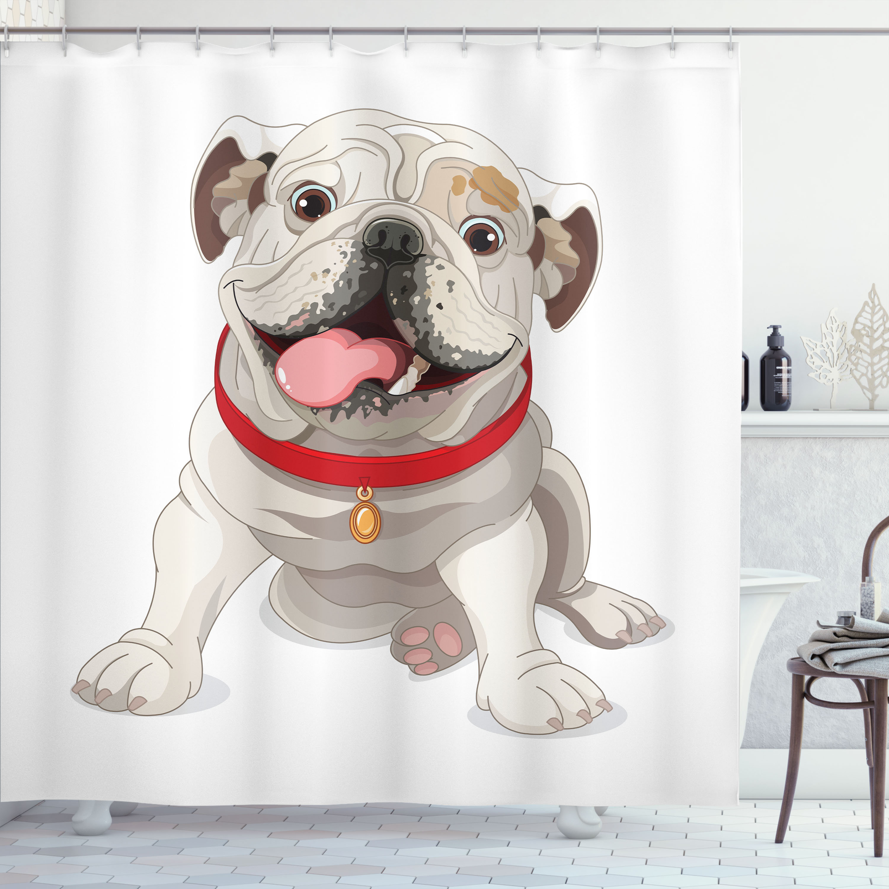 Dakota Fields English Bulldog Shower Curtain Pure Breed Puppy | Wayfair