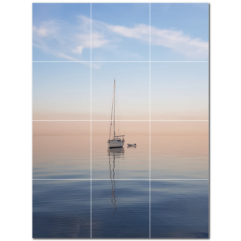 Picture-Tiles.com Boat Photo 6'' x 6'' Satin Ceramic Decorative Mural ...