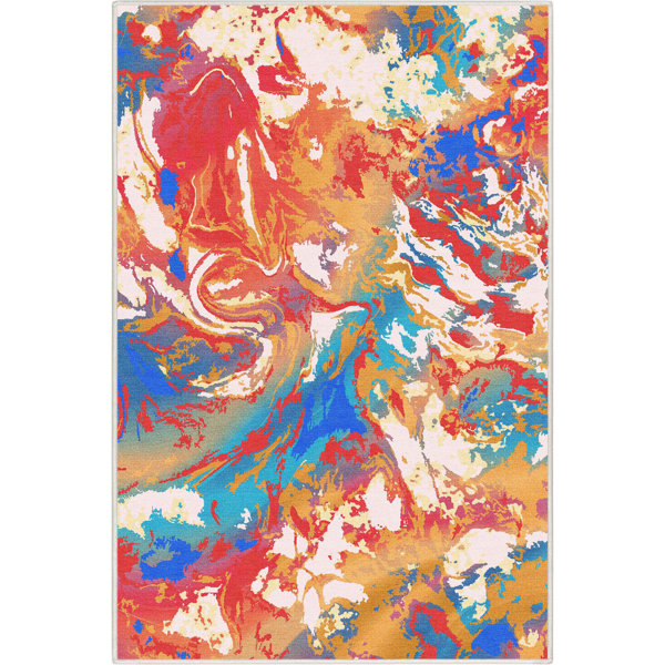 Well Woven Abstract Harmony Modern Boho Marble Multi Color Flat-Weave ...