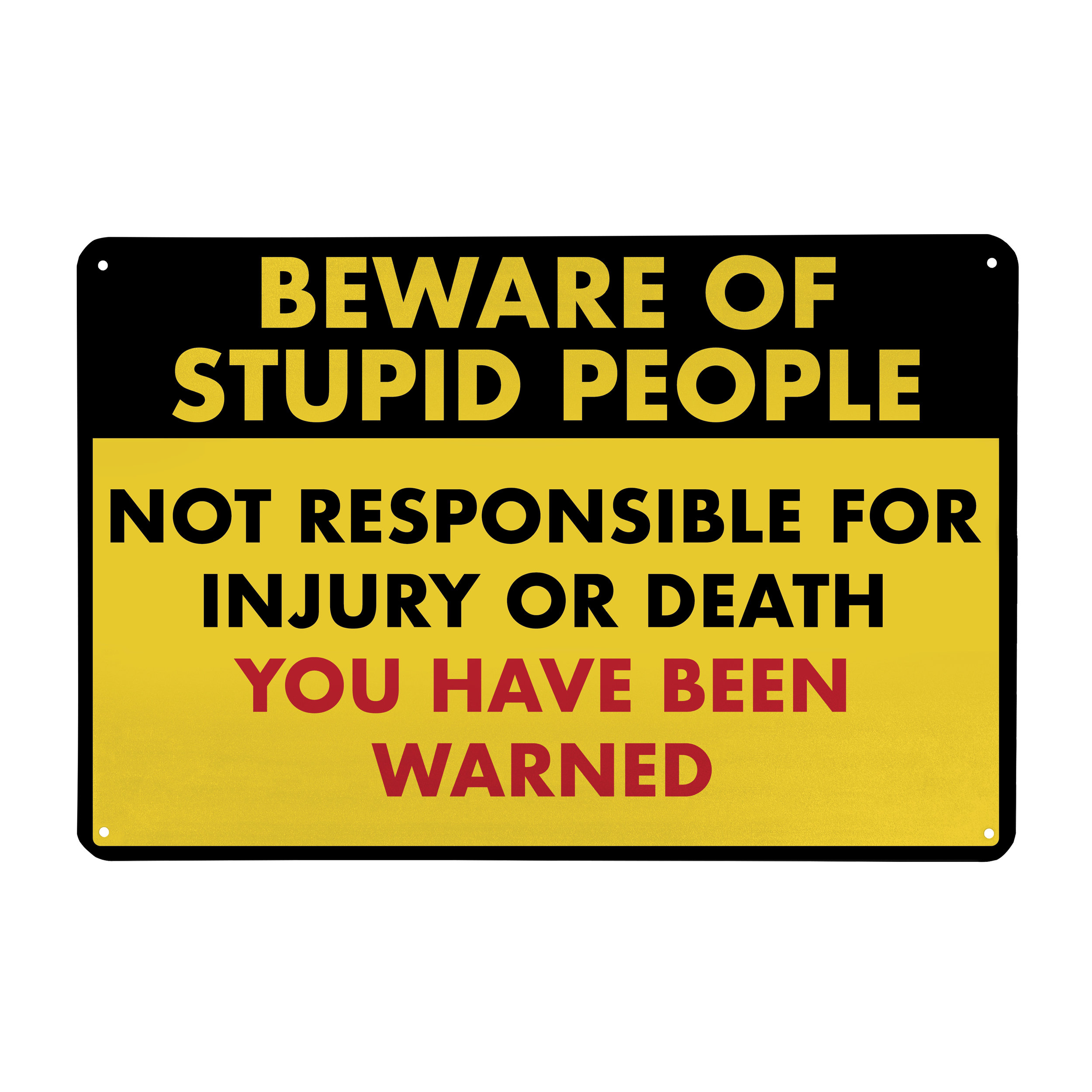 ENVISIONED Funny Sign - Beware Of Stupid People... 8" X 12" Humorous ...