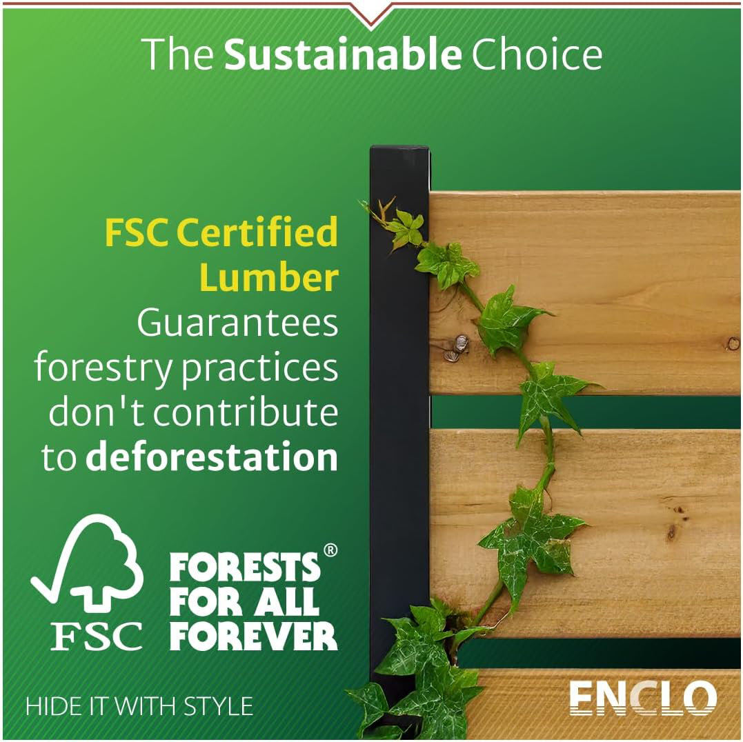 Zeki Shoggy 5Ft H X 3.2Ft W (1 Panel) No Dig Enclo Concord Cedar Wood ...