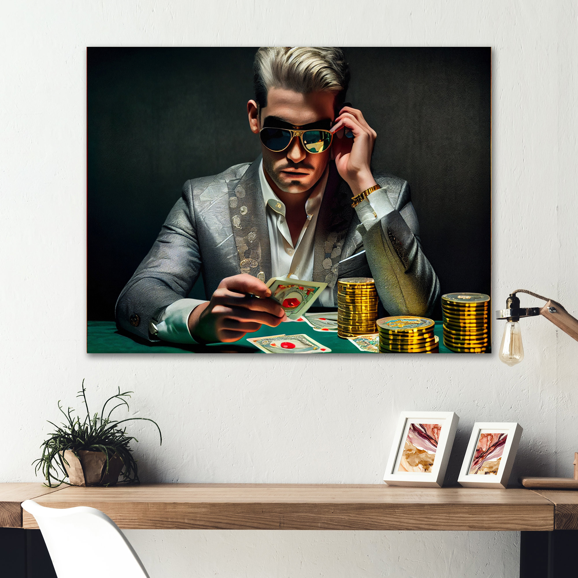 Red Barrel Studio Photorealistic Of Man Gabling II - Fashion Man Metal ...