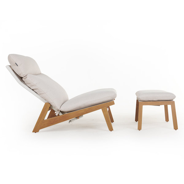 Ebern Designs Patio Aluminum Adjustable Chair With Ottoman & Reviews ...
