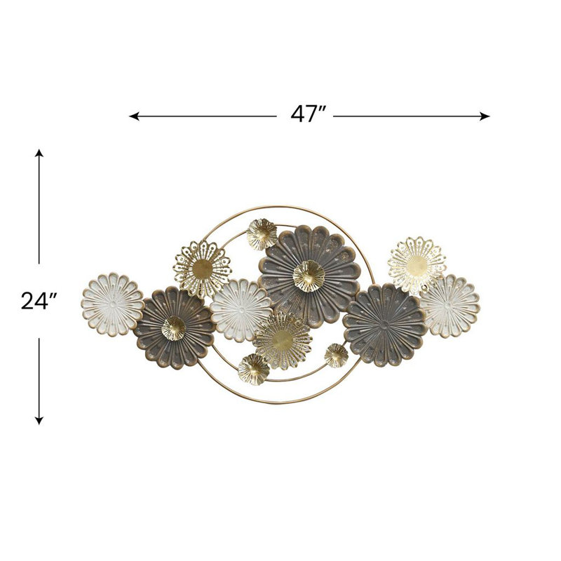 Mercer41 Oversized Floral Bloom Wall Art – Large Metal Flower Decor in ...