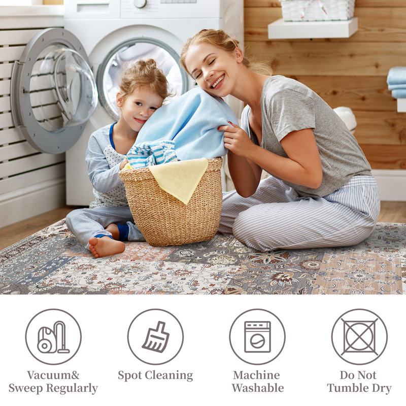 Bungalow Rose 2x6 Ft Boho Floral Runner Rug | Wayfair