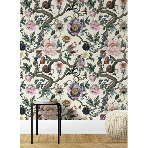 Lark Manor Intricate Floral WallpaperBryelle Peel & Stick Botanical ...