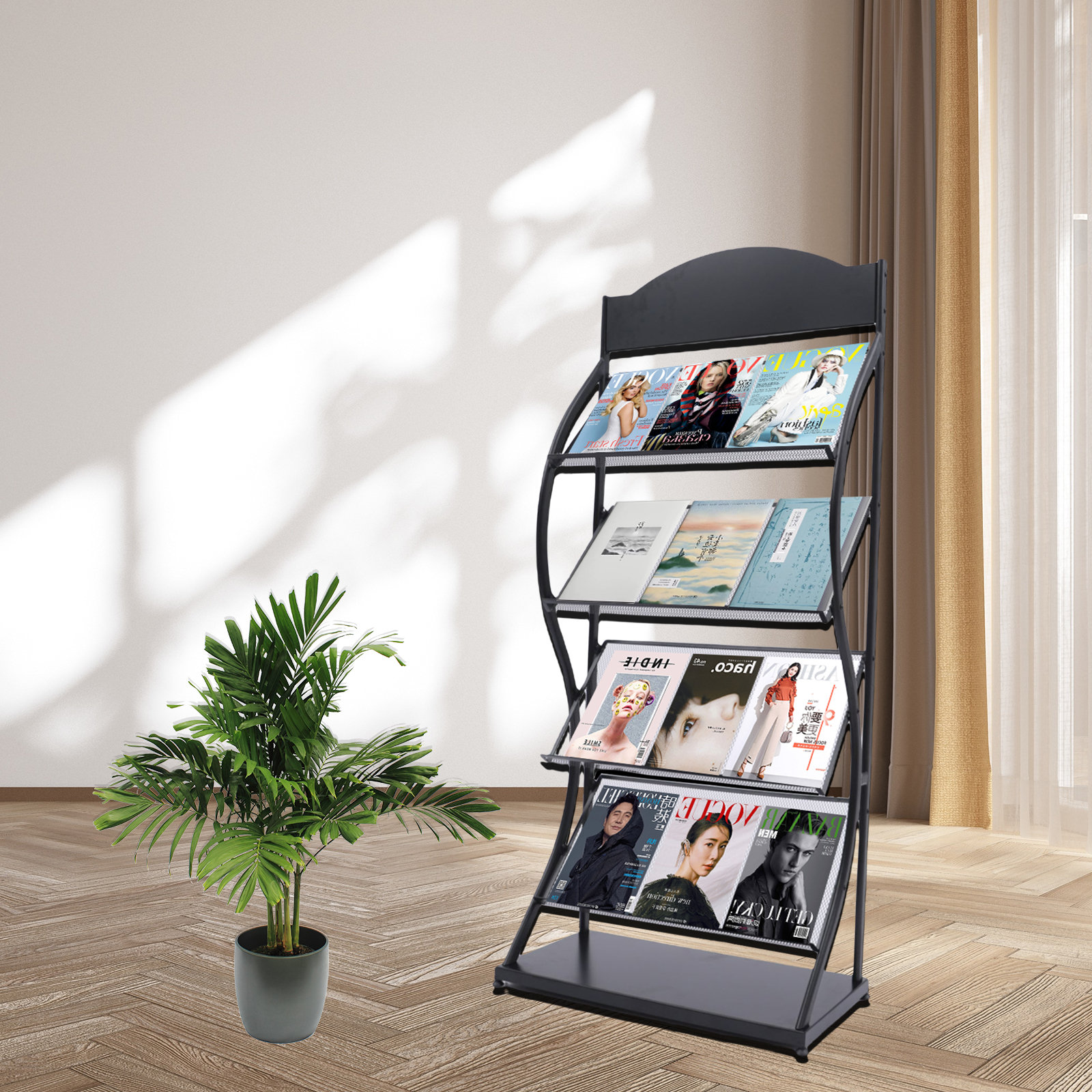 Red Barrel Studio® Multi-layer Floor-Standing Magazine Rack & Reviews ...