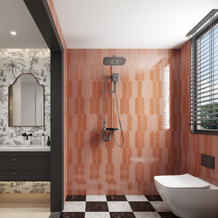 Giorbello Glazed Ceramic Picket Subway Tile 3" x 12"- Glossy | Wayfair