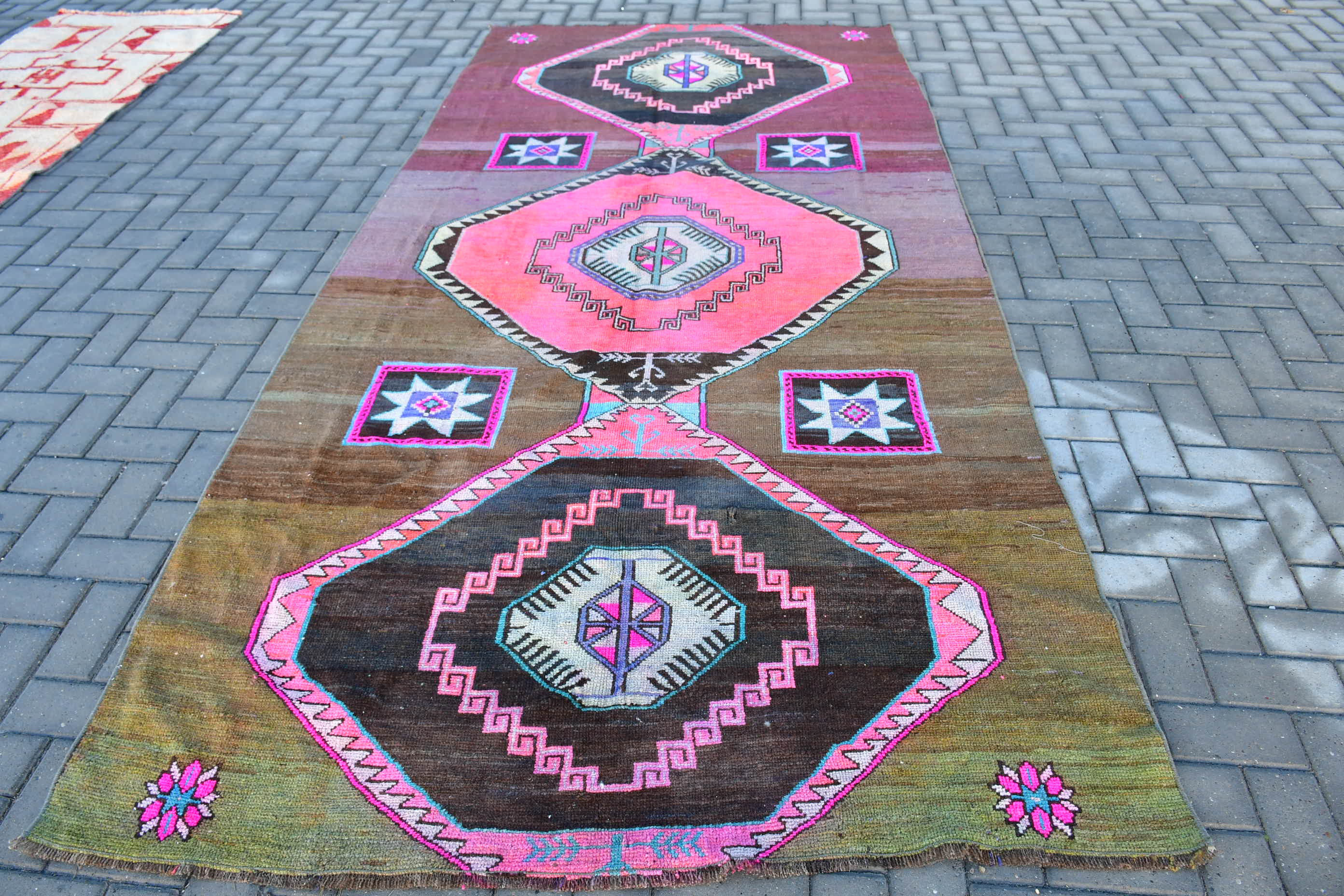 Bungalow Rose Vintage Turkish Rug With Tribal Design In Large Area Pink ...