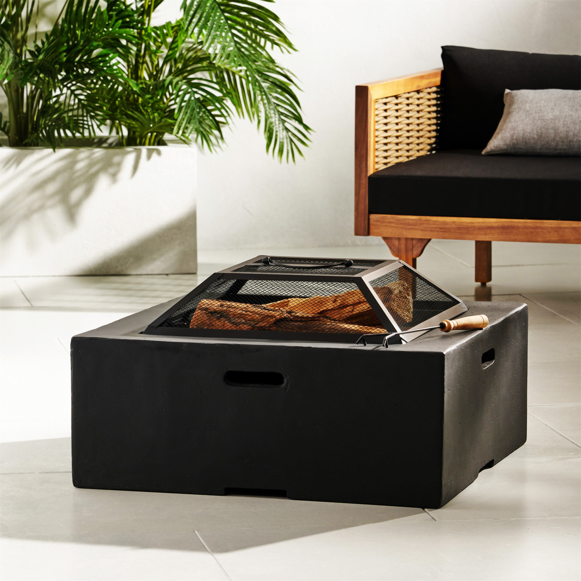 Latitude Run® 29” SQUARE WOOD BURNING FIRE PIT, Outdoor Fireplaces ...