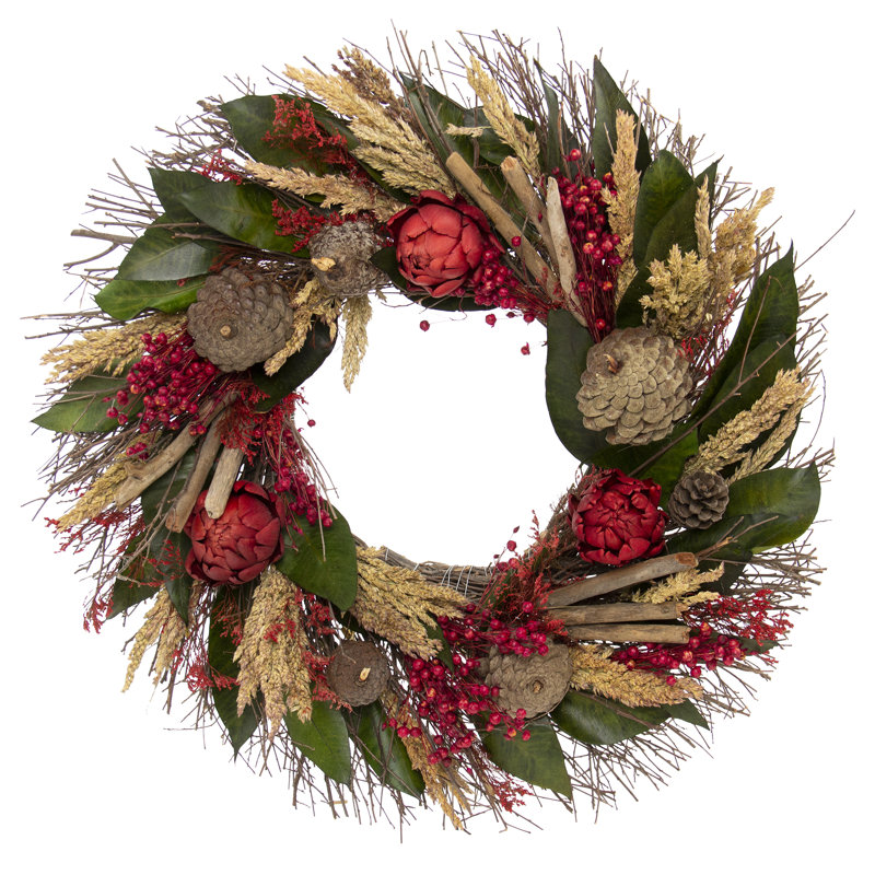 Three Posts™ Preserved Mixed Assortment 20'' Wreath & Reviews | Wayfair