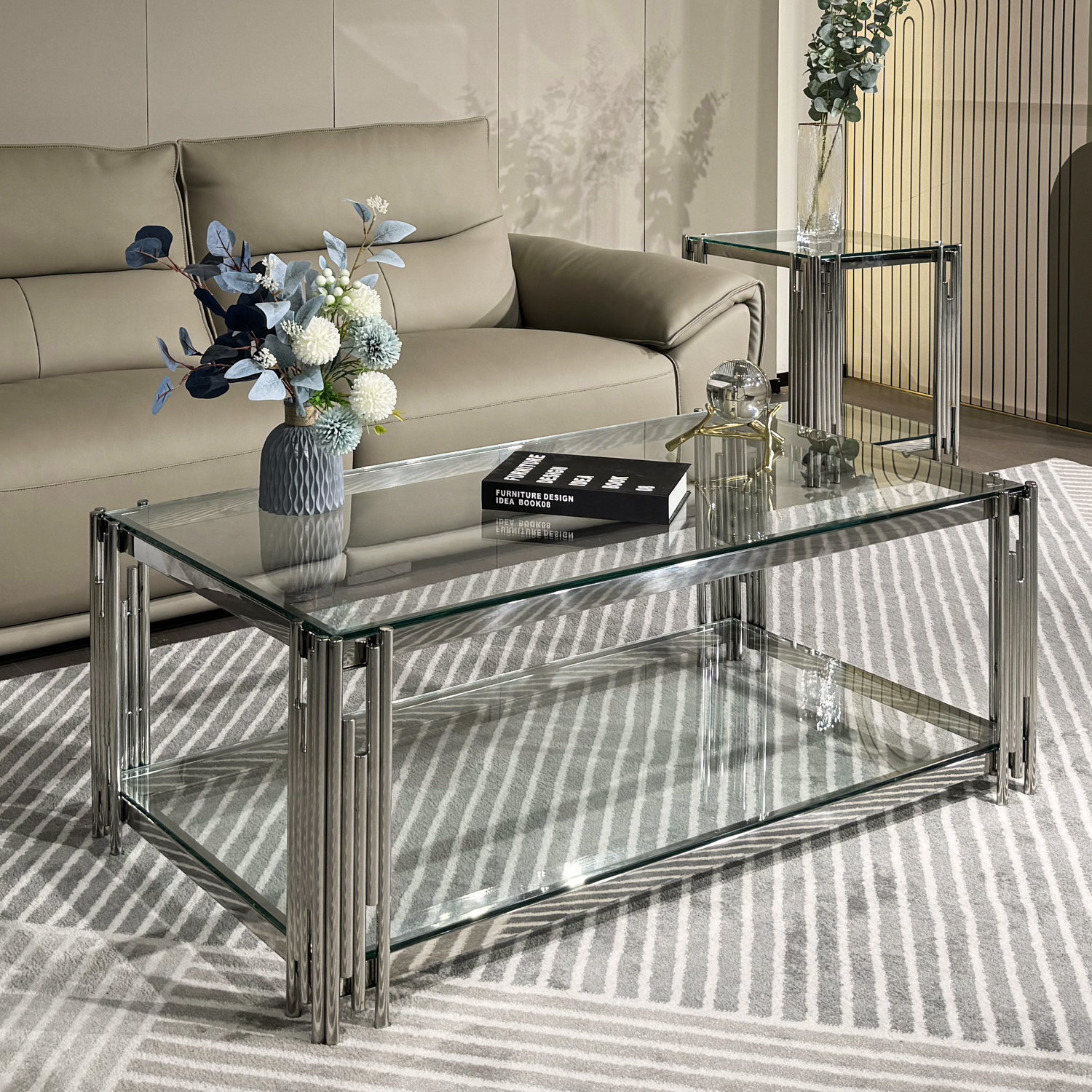 Ivy Bronx 2 - Piece Living Room Table Set With Tempered Glass Top ...